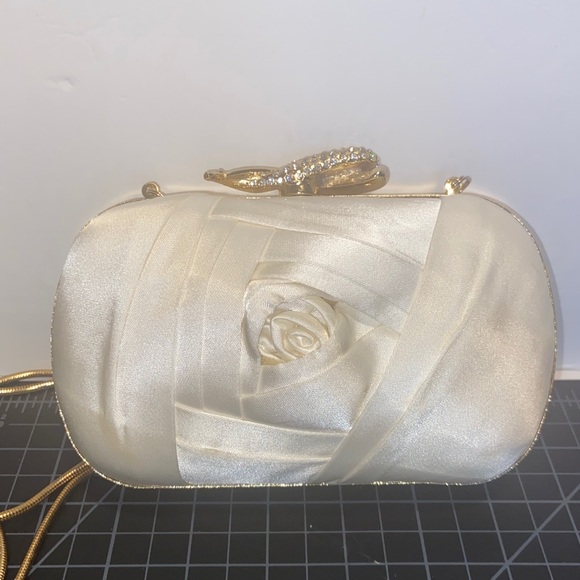 Glint | Bags | Glint Rose White Evening Crossbody Purse | Poshmark